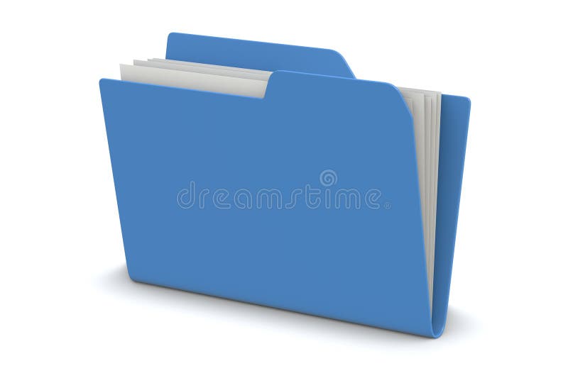 Blue Folder and Files stock illustration. Illustration of business ...
