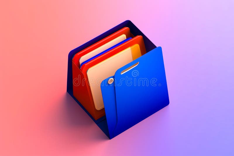 Blue Folder Holder with Bunch of Folders in it. Generative AI Stock ...