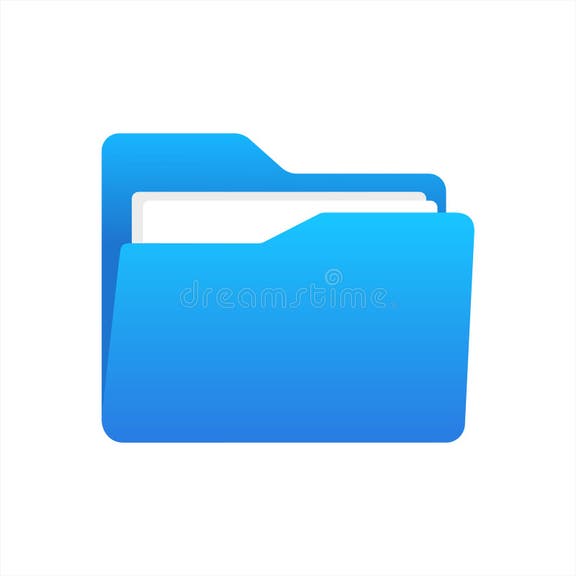 Blue folder icon stock vector. Illustration of circle - 374615303