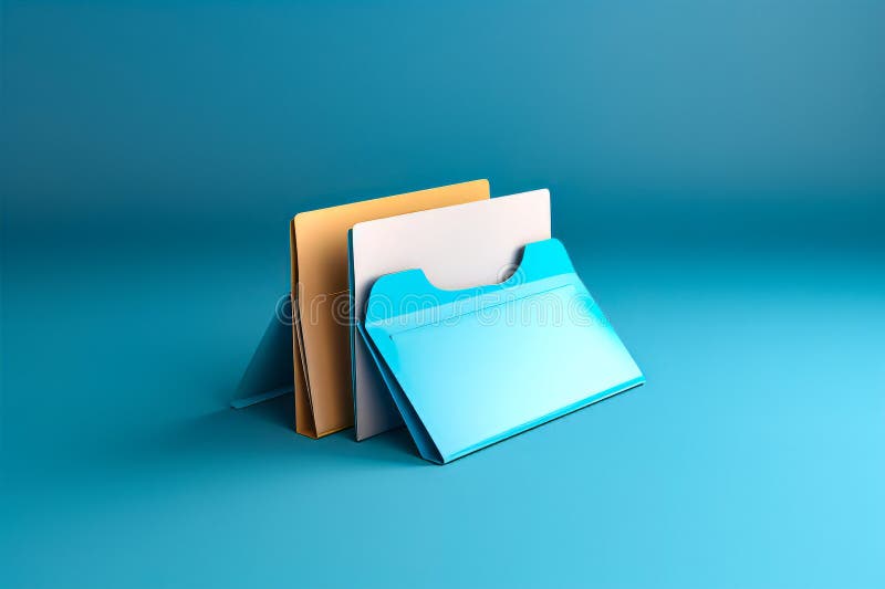 Blue Folder with Folder Inside of it on Blue Background. Generative AI ...
