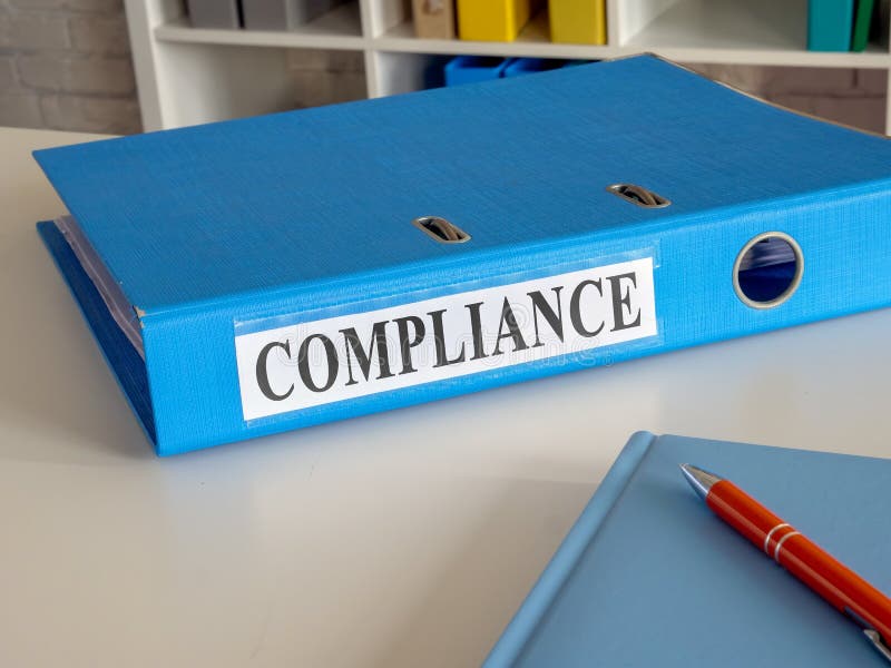 Blue Folder with Title Compliance on the Desk. Stock Photo - Image of ...