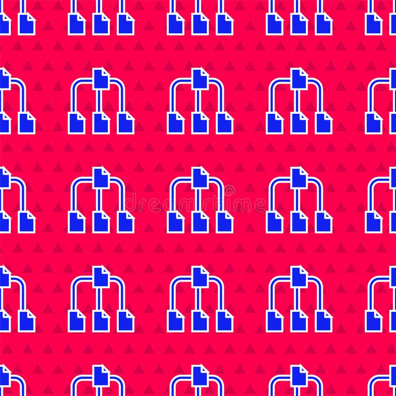 Blue Folder Tree Icon Isolated on Grey Background. Computer Network ...