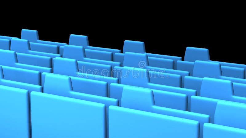 Blue Folders and Documents on Black Background Stock Footage - Video of ...