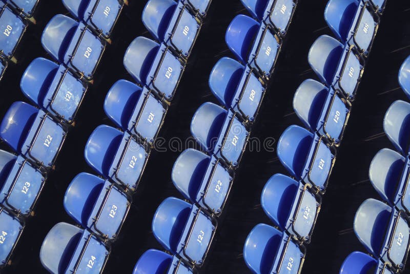 Blue Folding Seats in a Stadium Stock Photo - Image of lots, seating ...