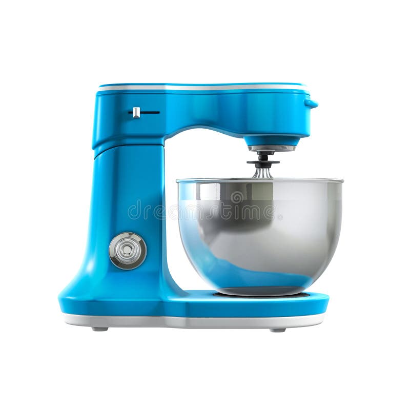 Blue Food Mixer Isolated on White Background Stock Illustration ...