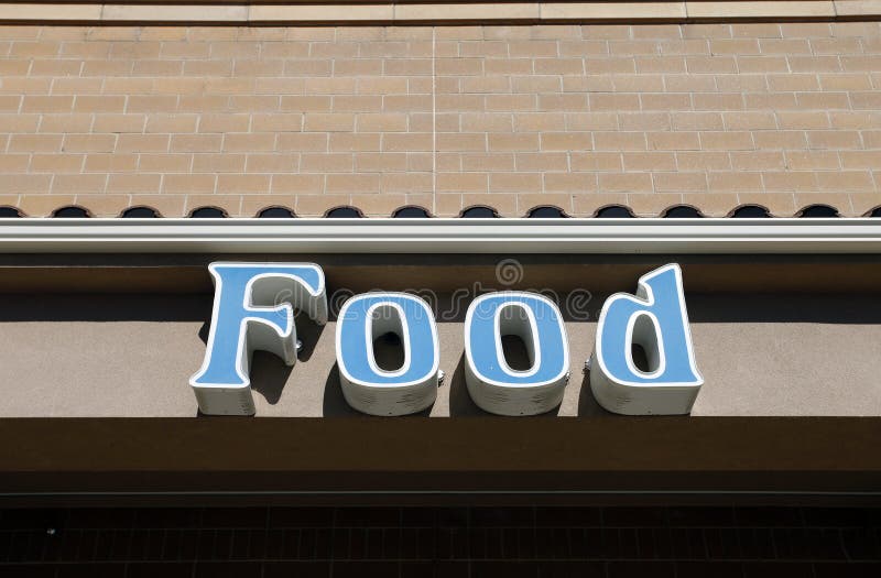 Blue Food Sign stock photo. Image of blue, consume, print - 34587772