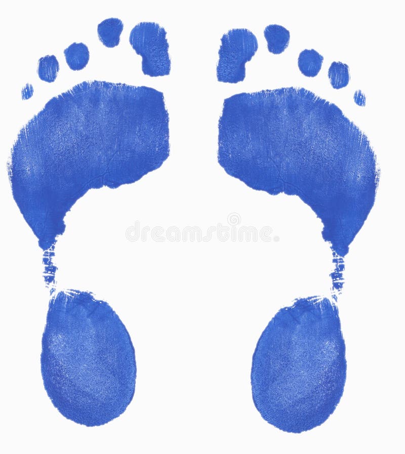 Blue foot prints stock illustration. Illustration of hand - 4094304