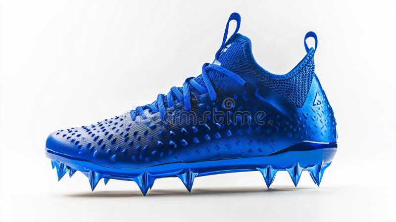 Blue Football Cleats with Tall Spikes on White Background Stock Photo ...