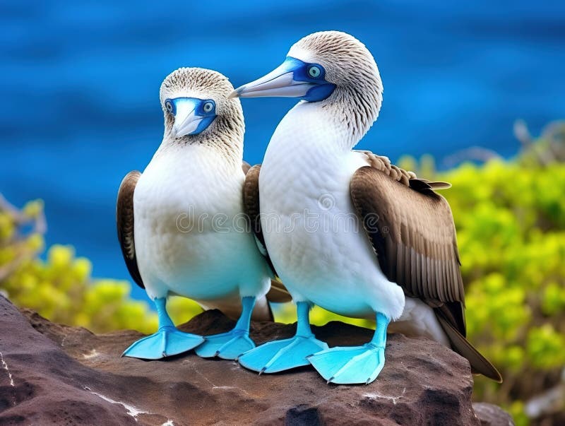 Blue Footed Booby Mating Dance Stock Illustration - Illustration of ...