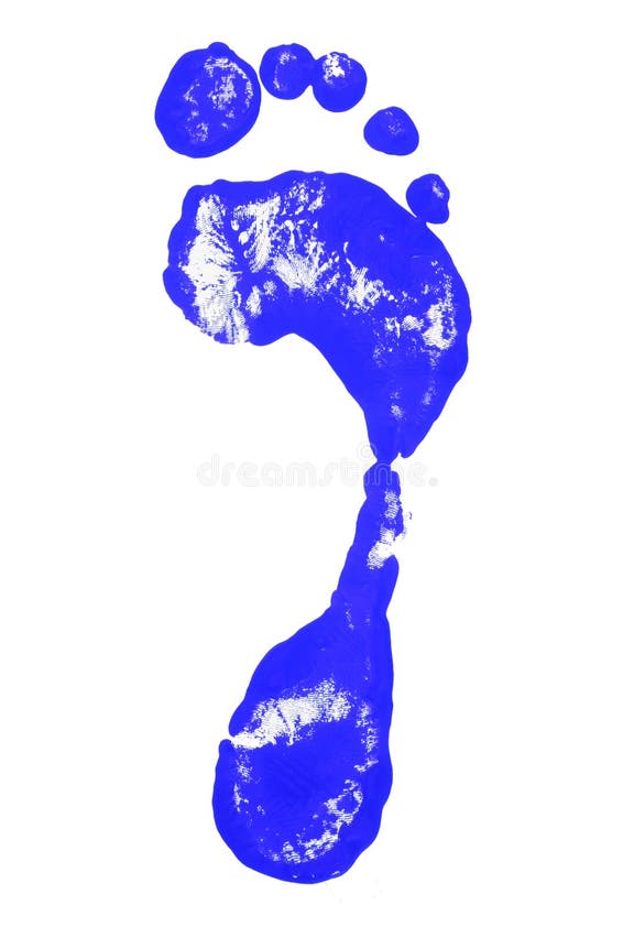 Blue Footprint stock photo. Image of acrylic, primary - 5024296