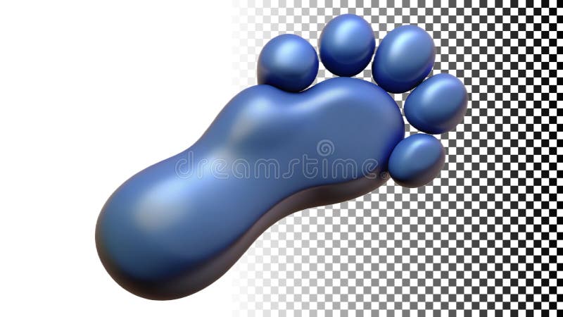 Blue Footprint Steps, Path and Direction Symbol for Navigation Png ...