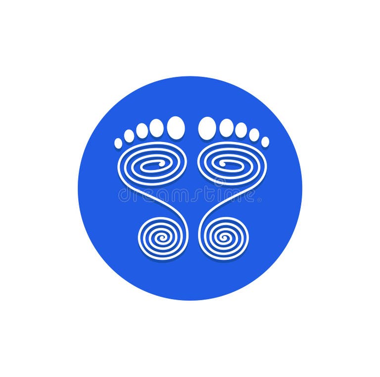 Blue Footprints Line Drawing Illustration. Blue Foots Stock Vector ...