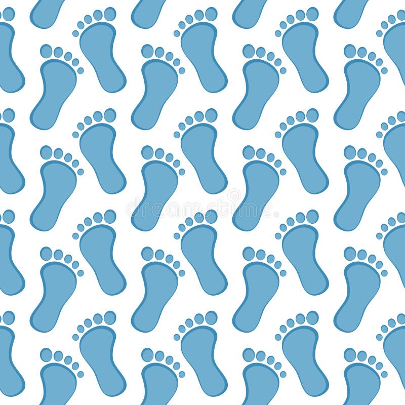 Seamless Baby Foot Pattern stock illustration. Illustration of design ...