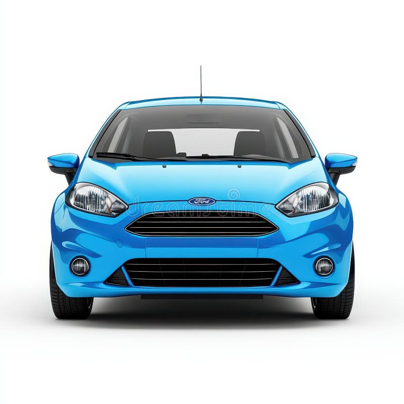 Blue Ford Fiesta Front View New Car Design Stock Illustration ...