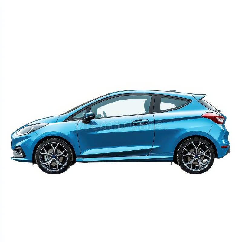 Blue Ford Fiesta Profile View Modern Hatchback Car Design Stock ...