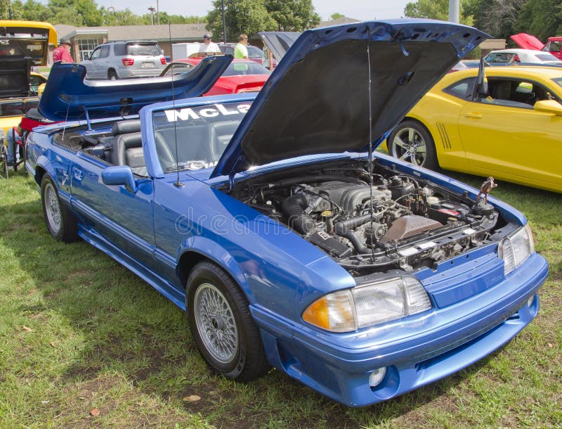 Blue Ford McLaren Mustang editorial photo. Image of generations - 26338551