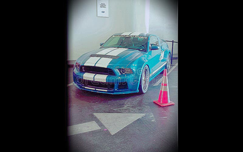 Blue Ford Mustang Cobra stock photo. Image of blue, mustang - 171382872