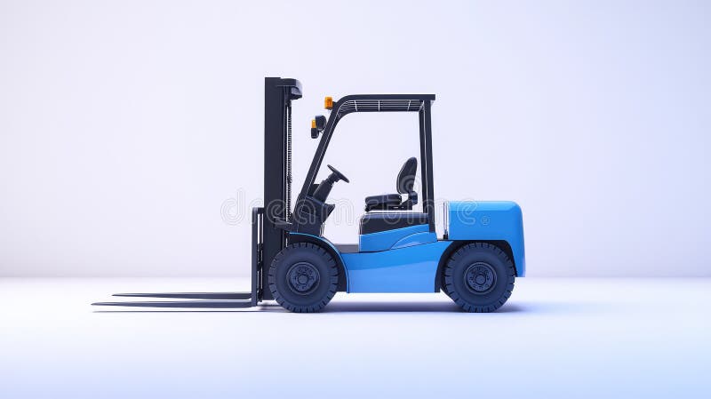 Blue Forklift White Background Stock Illustration - Illustration of ...