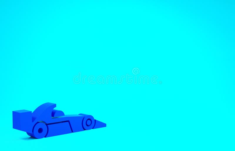 Blue Formula 1 Racing Car Icon Isolated on Blue Background. Minimalism ...