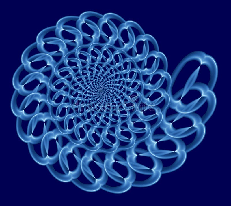 Blue Fractal Spiral stock illustration. Illustration of pattern - 66629
