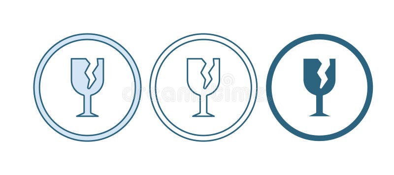 Set Fragile Broken Glass, Envelope and Check Mark, Warehouse and Scale ...