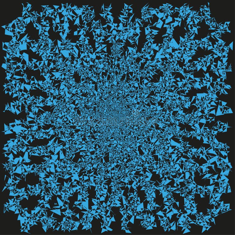 Blue Fragments Pattern. Chaotic Shattered Shapes. Abstract Dynamic ...