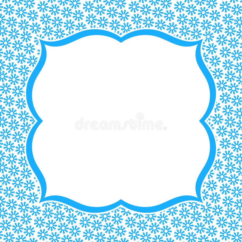 Blue Frame Border Flower Invitation Card Stock Illustration ...