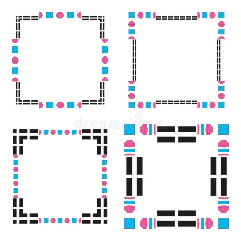 Blue Frame Icon. Cool Border Symbol. Striped Pattern Detail. Vector ...