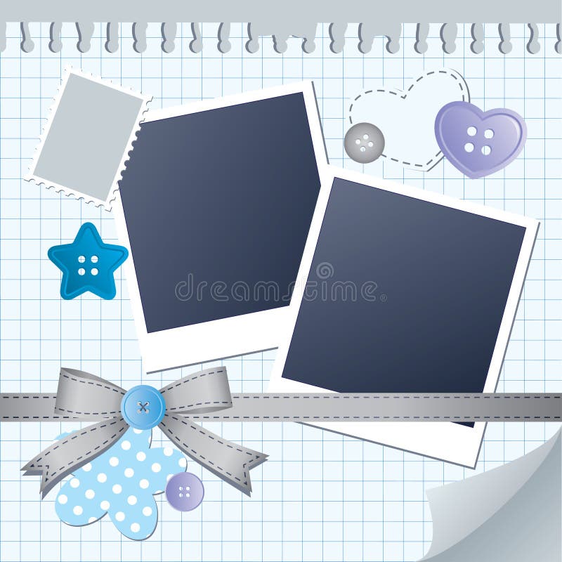 Blue frame for photos stock vector. Illustration of frame - 21452563