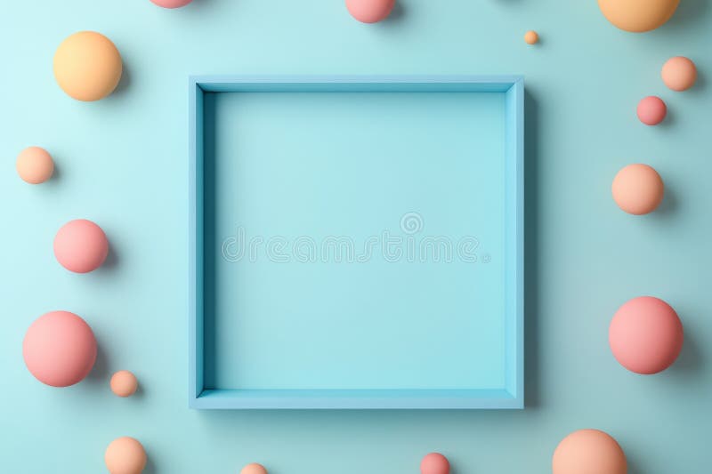 A Blue Frame is Set on a Background of Colorful Geometric Designs ...