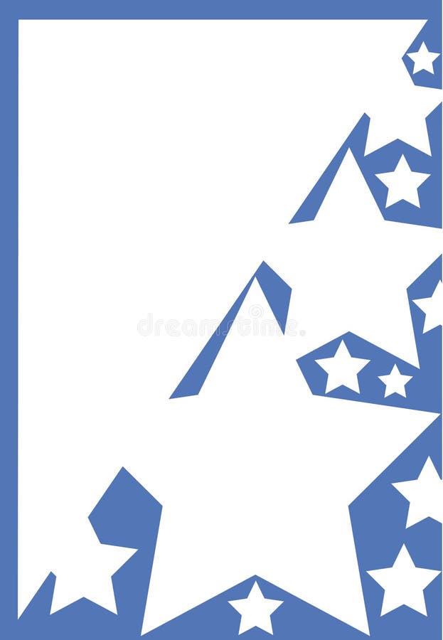 Blue Frame with White Stars Stock Vector - Illustration of decorative ...