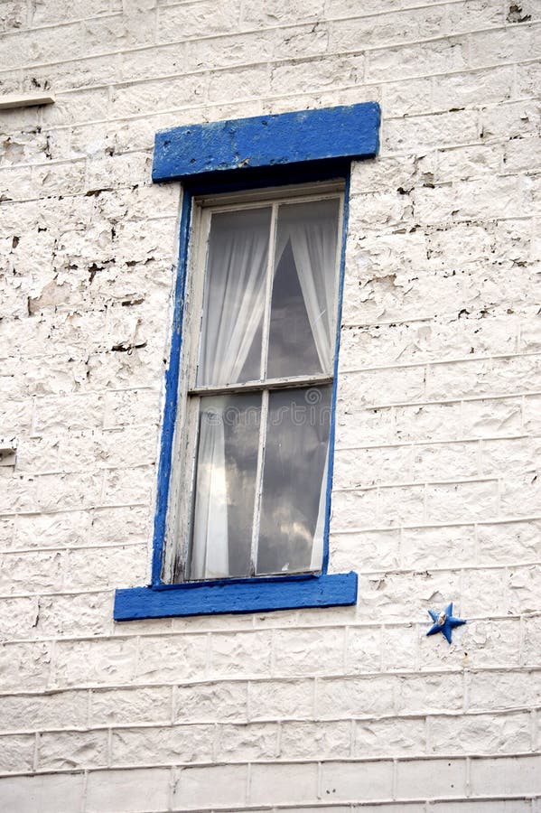 Blue Framed Window stock image. Image of framed, white - 69428267