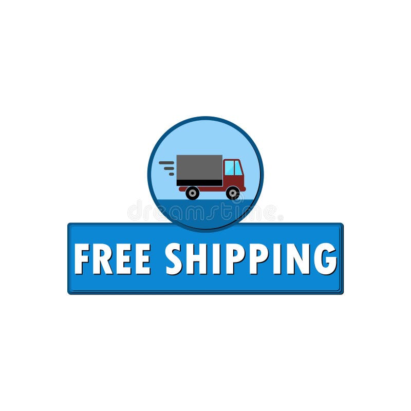 Blue Free Shipping Sign, Button, Icon Stock Vector - Illustration of ...