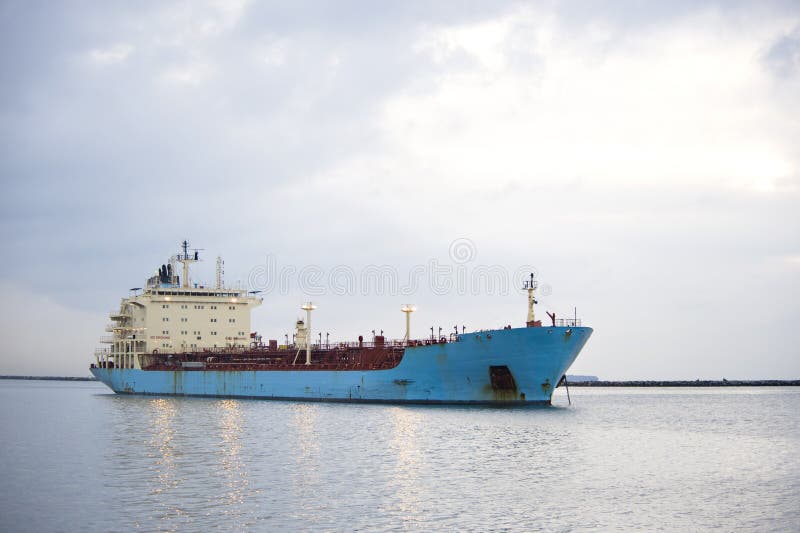 Blue freighter stock photo. Image of hull, craft, water - 31790024