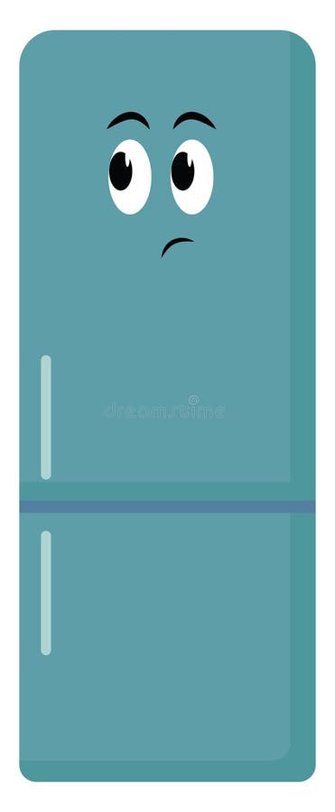 Blue fridge icon cartoon stock illustration. Illustration of cooler ...