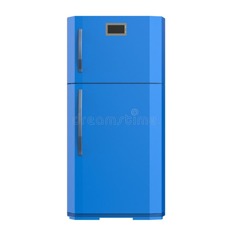 Blue Fridge Isolated on White Stock Illustration - Illustration of ...