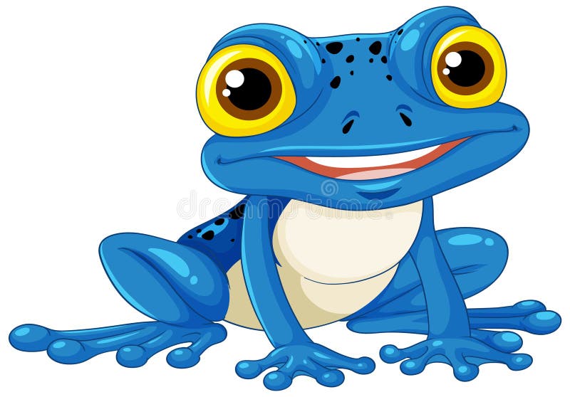 Blue Frog Cartoon stock vector. Illustration of cartoon - 285292831