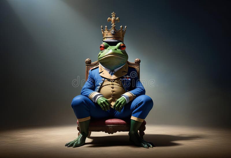 Frog King in Love stock vector. Illustration of animal - 39668679