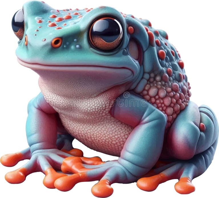 Blue Frog Squat and Look Forward Illustration Stock Vector ...