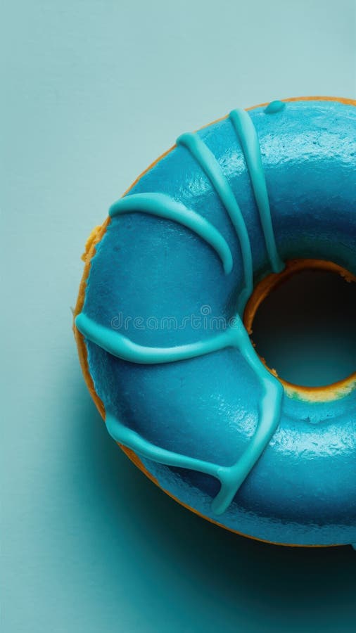 A Blue Frosted Donut with a Glaze on Top of it, AI Stock Image - Image ...