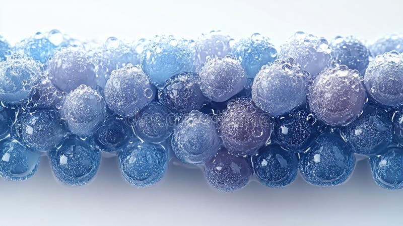 Blue Fruit Cluster in Water Bubbles, Studio Shot Stock Illustration ...