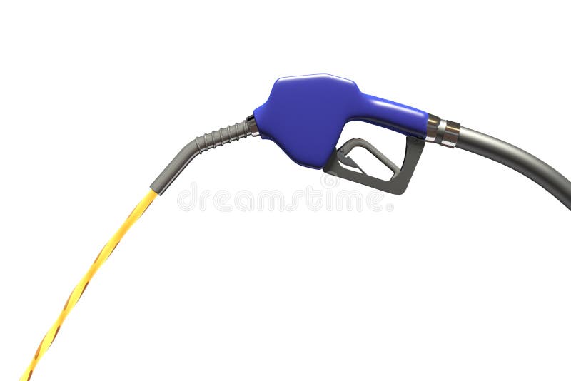 Blue Fuel Nozzle Isolated on White Stock Illustration - Illustration of ...