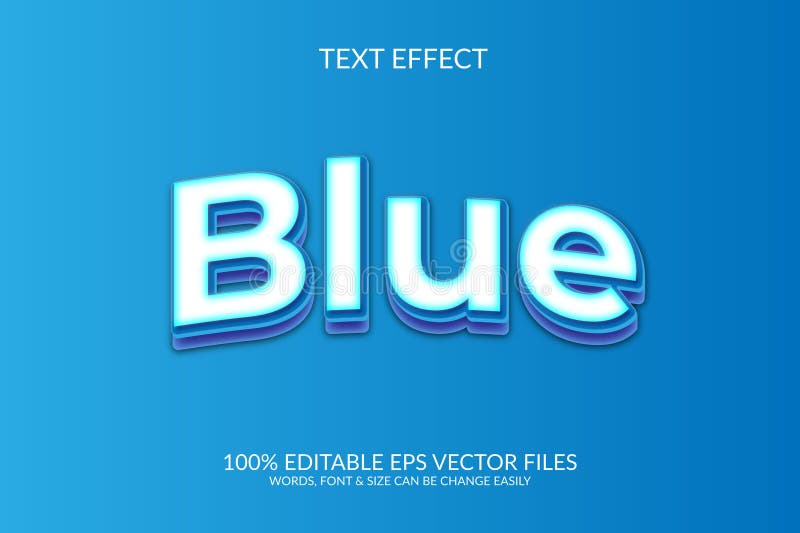 Blue Vector Eps 3d Text Effect Illustration. Stock Illustration - Illustration of font, banner ...