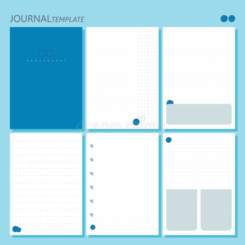 Blue Fun Journal Planner Template Stock Vector - Illustration of mind ...