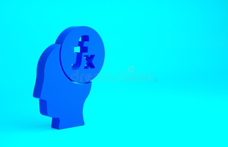 Blue Function Mathematical Symbol Icon Isolated on Blue Background ...