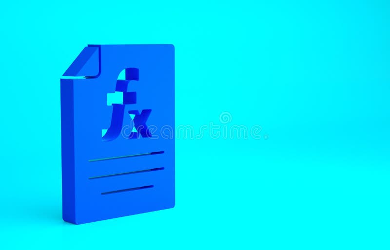 Blue Function Mathematical Symbol Icon Isolated on Blue Background ...
