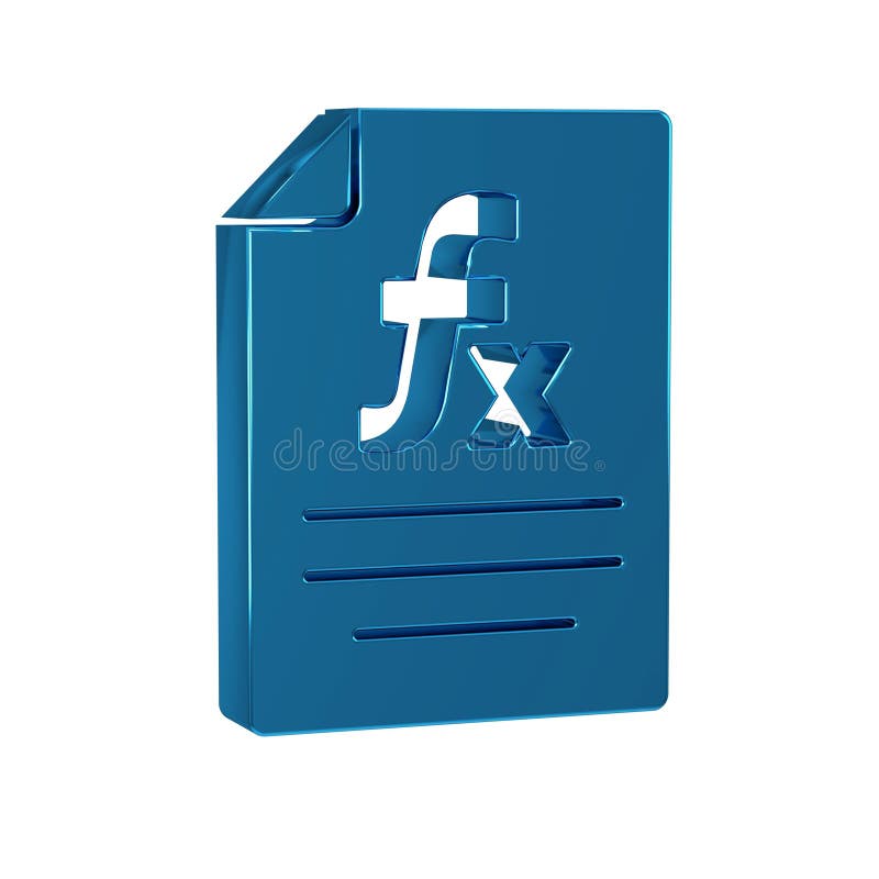 Blue Function Mathematical Symbol Icon Isolated on Transparent ...