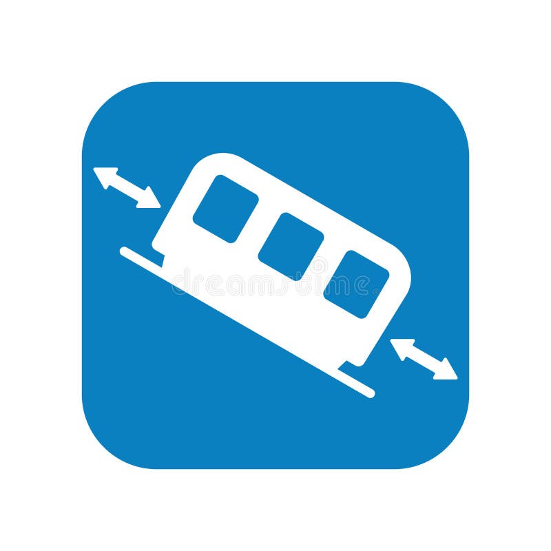 Blue Funicular Sign; Flat Vector Icon Stock Vector - Illustration of ...