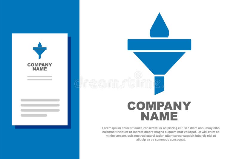 Blue Funnel or Filter Icon Isolated on Blue Background. Minimalism ...