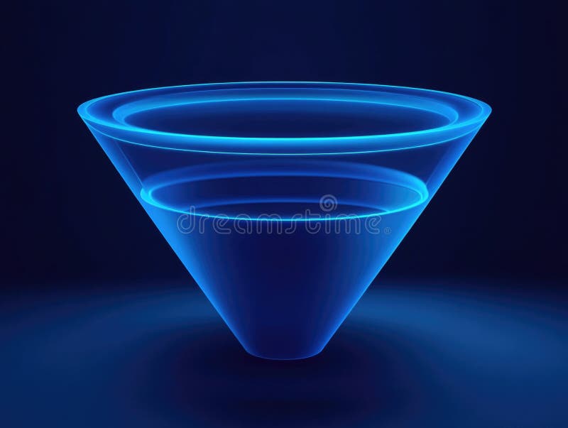 Blue Funnel Shaped Object stock illustration. Illustration of blue ...